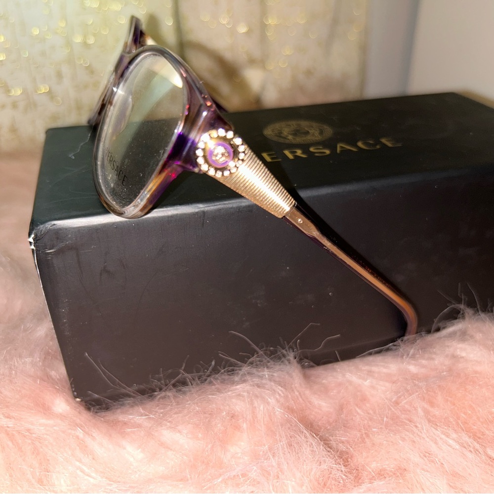 Authentic Versace Medusa Reader Glasses Purple / Gold - Gem